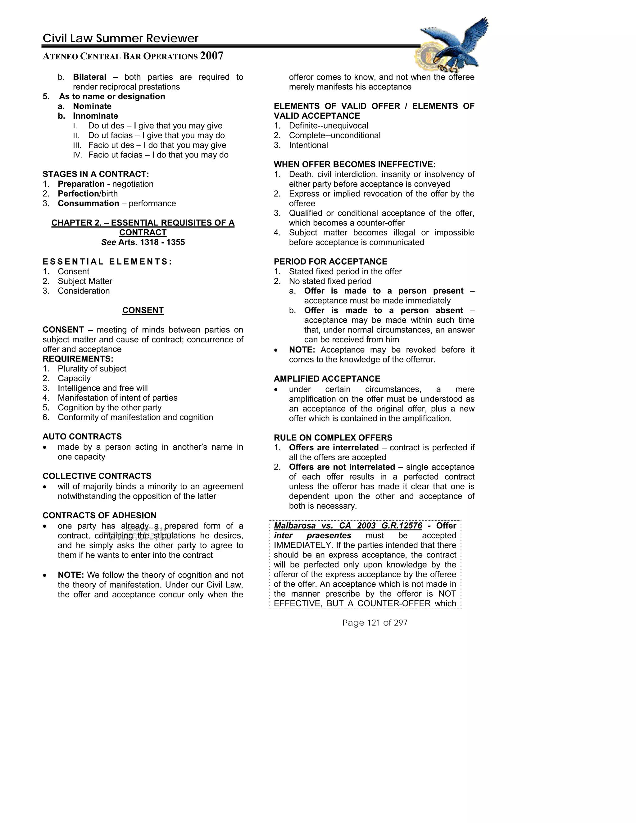 Obligations and-contracts reviewer | PDF