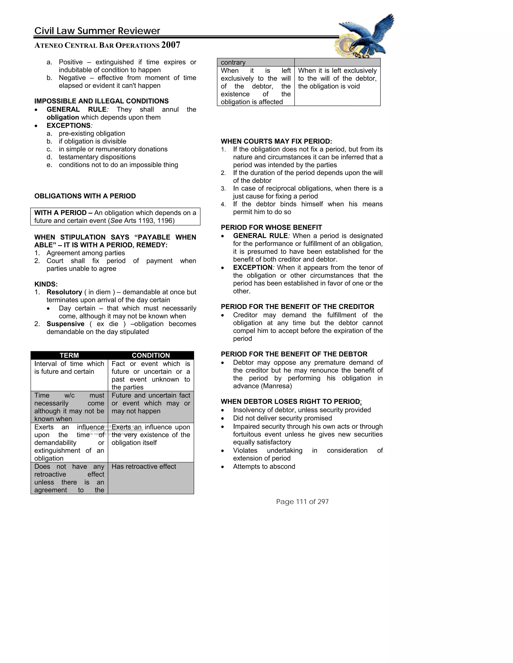 Obligations and-contracts reviewer | PDF