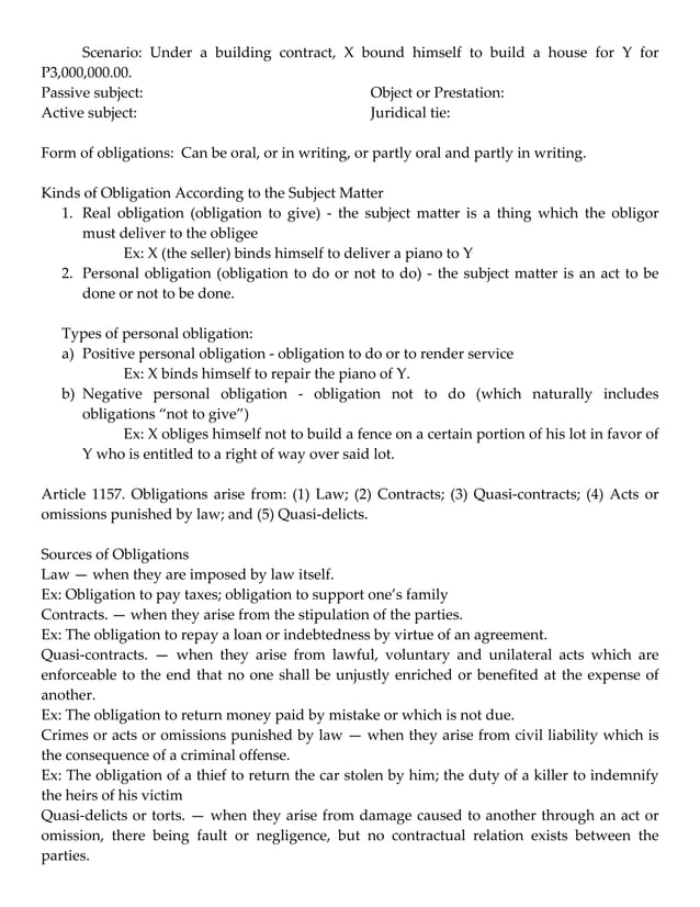 Obligations and contracts | PDF | Law