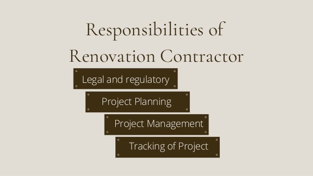 Major Responsibilities of Renovation Contractors | PDF