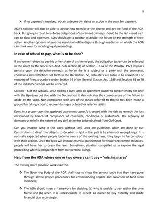 Obligatory repairs and maintenance of common areas and facilities | DOC