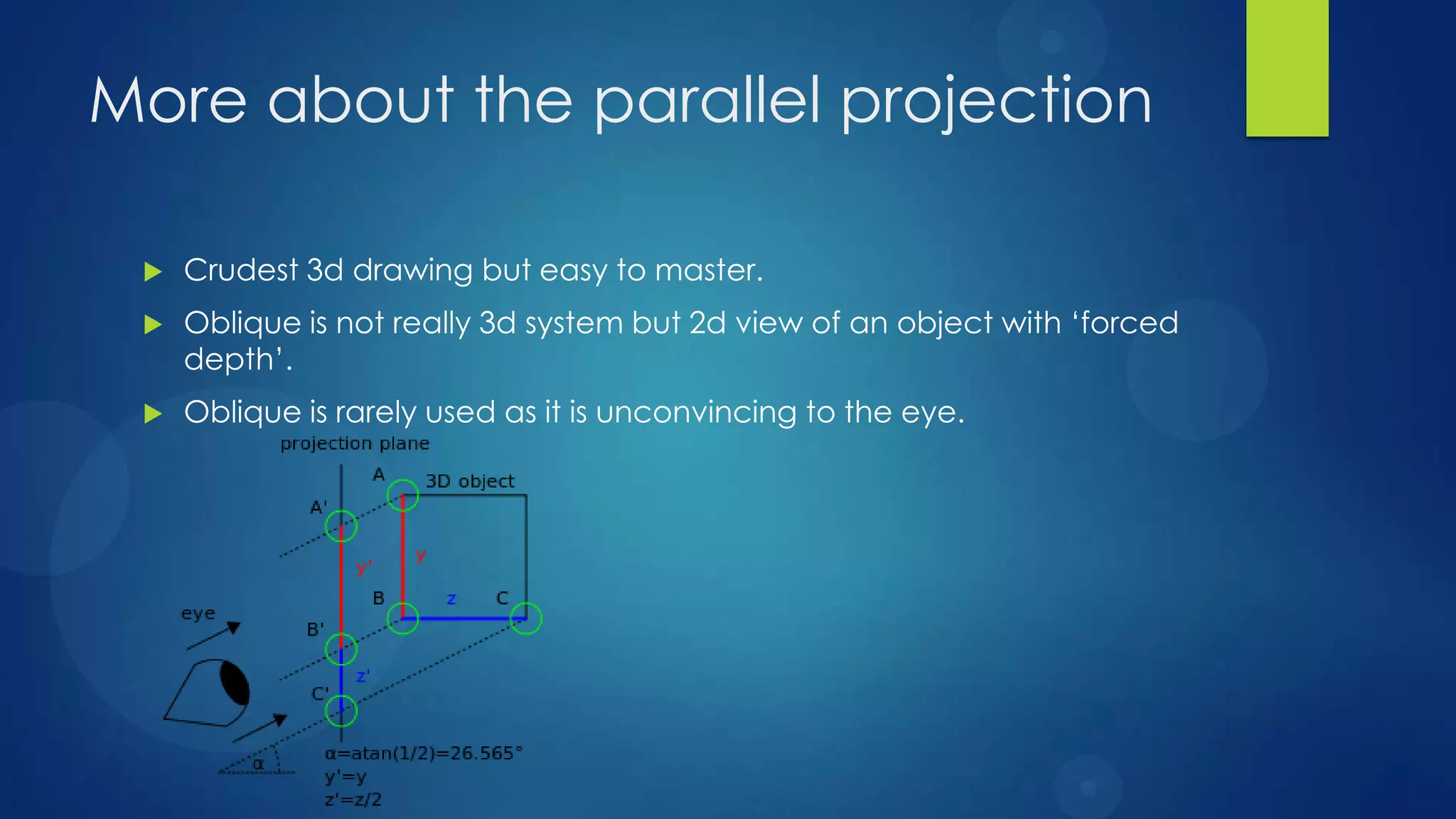 Oblique Parallel Projection Pptx 3 D Graphics Computer Software