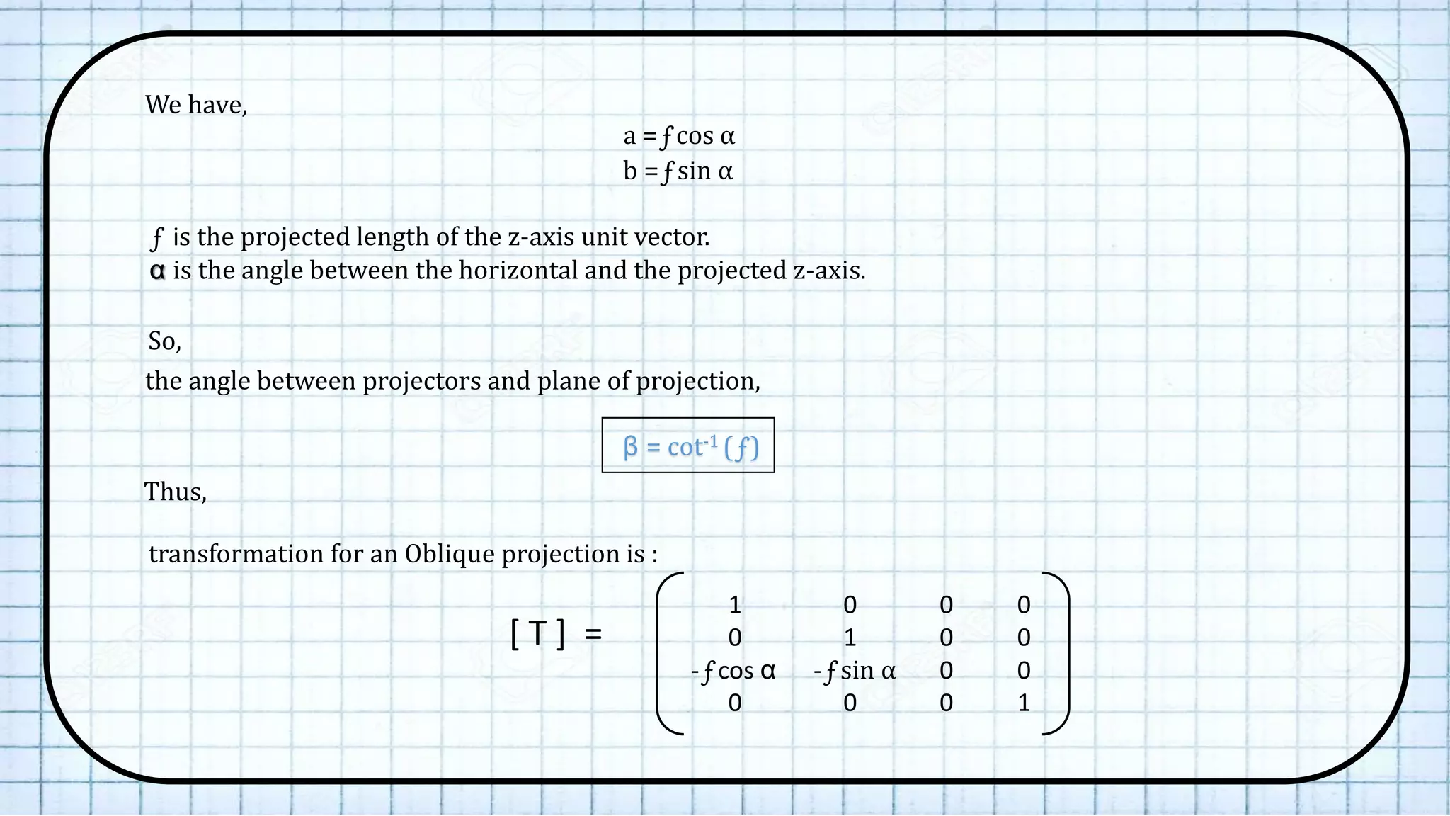 Oblique Projections | PPTX
