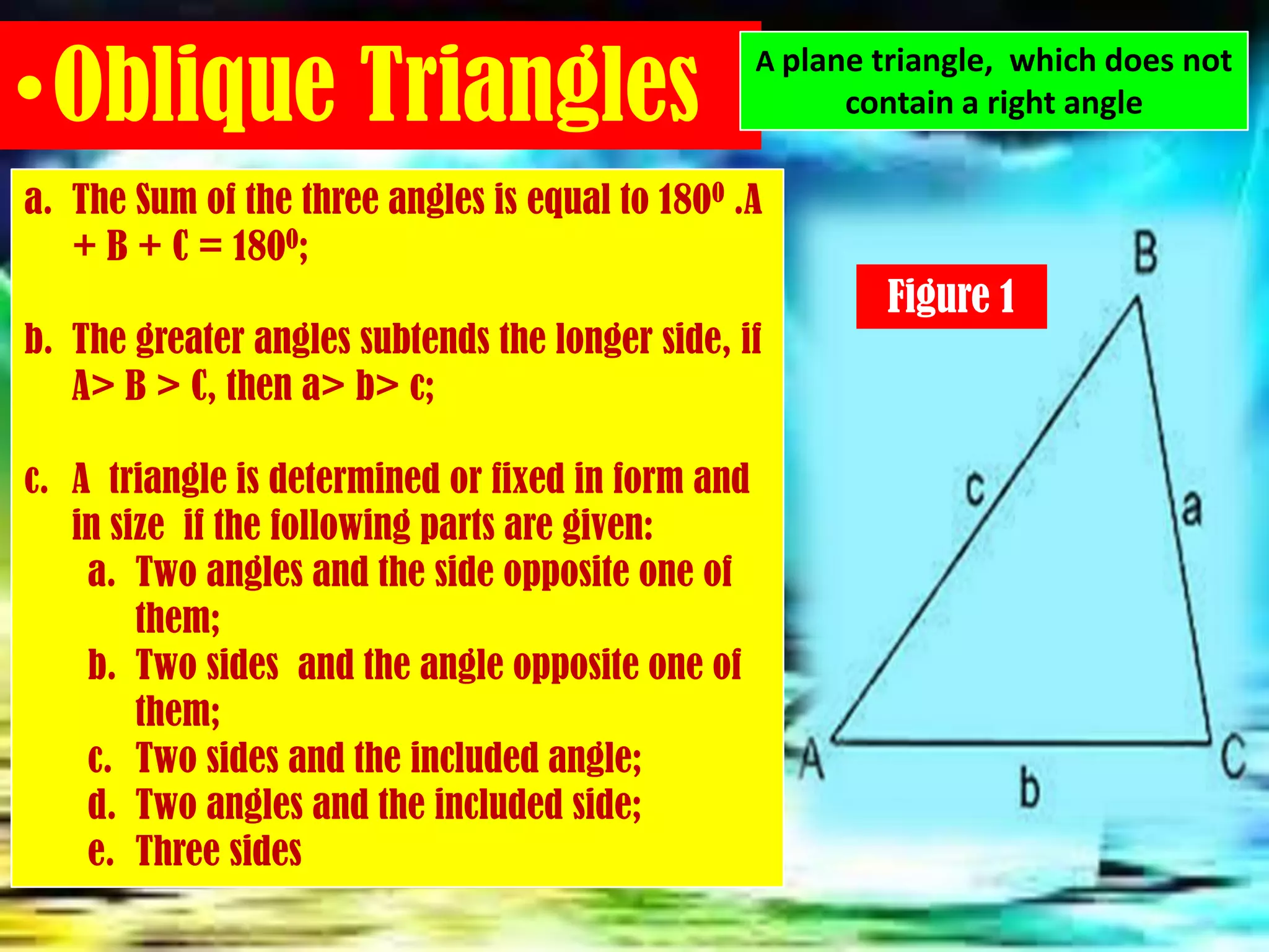 Oblique triangles | PPTX