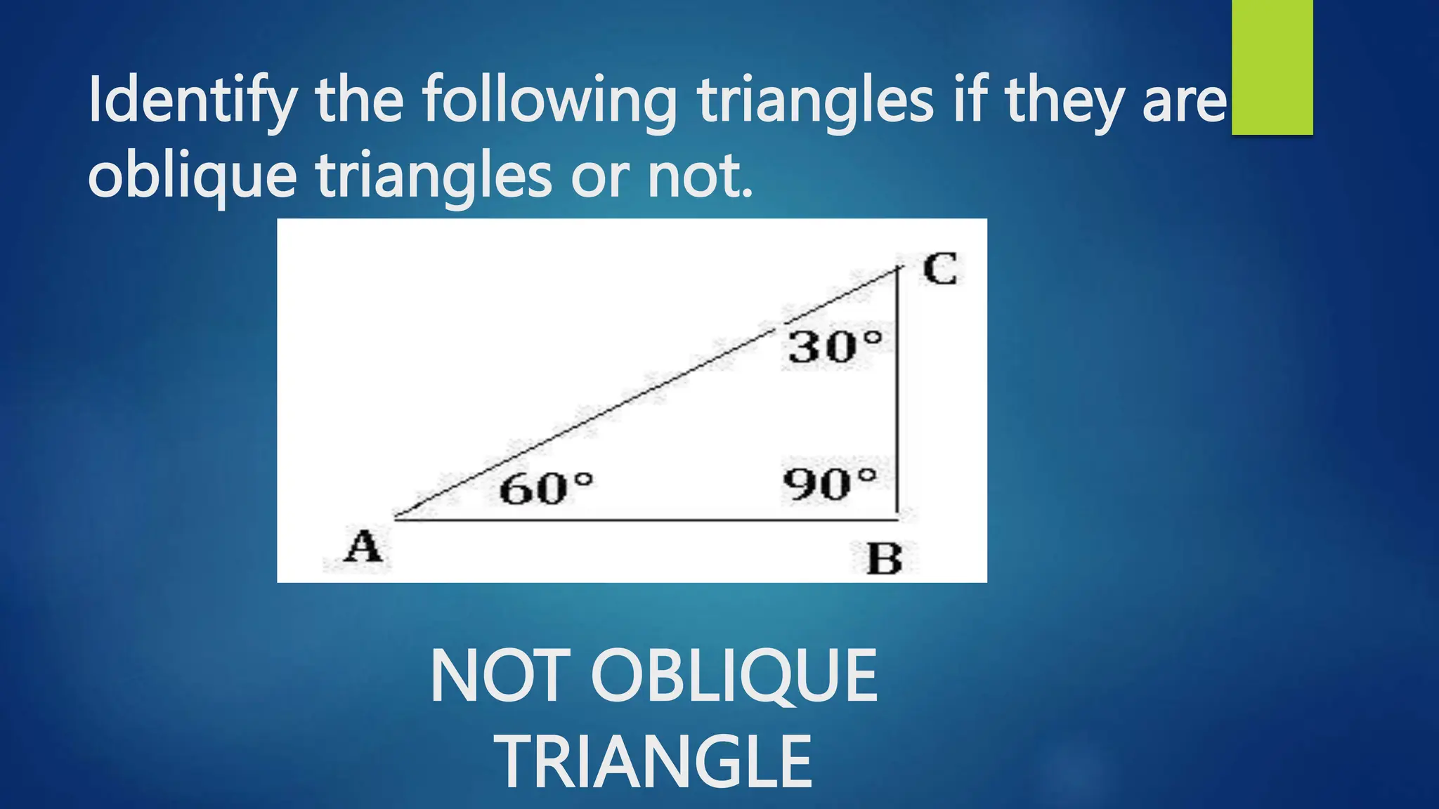 OBLIQUE TRIANGLES fourth quarter lesson in math grade 9 | PPTX