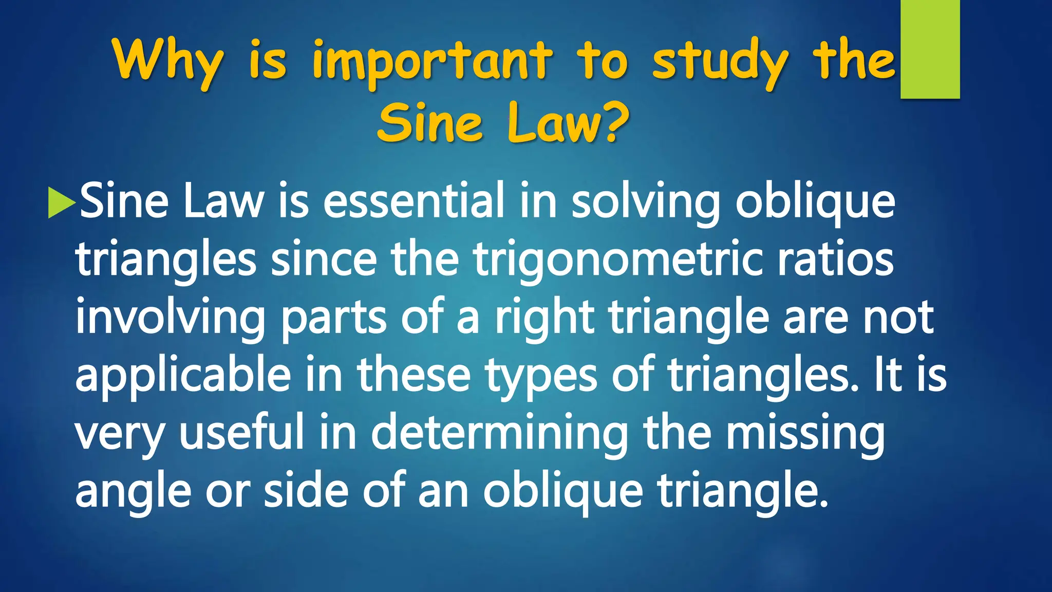 OBLIQUE TRIANGLES fourth quarter lesson in math grade 9 | PPTX