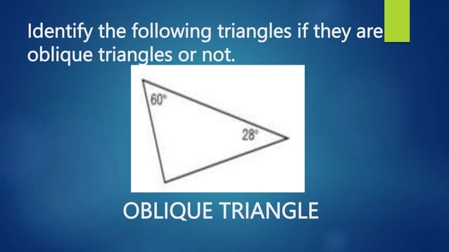 OBLIQUE TRIANGLES fourth quarter lesson in math grade 9 | PPTX