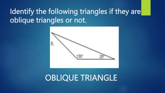 OBLIQUE TRIANGLES fourth quarter lesson in math grade 9 | PPTX