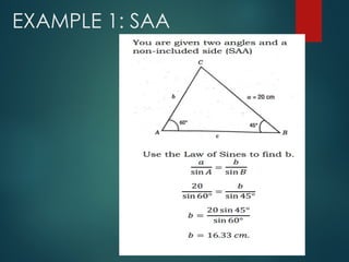 Oblique Triangles Using The Law of Sines and Law of Cosines.ppt