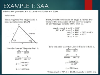 Oblique Triangles Using The Law of Sines and Law of Cosines.ppt