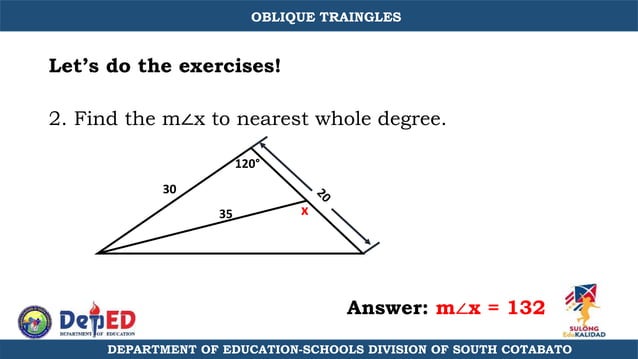 OBLIQUE TRIANGLES .pptx | Physics | Science