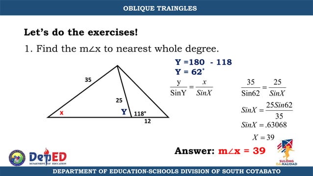 OBLIQUE TRIANGLES.pptx | Physics | Science