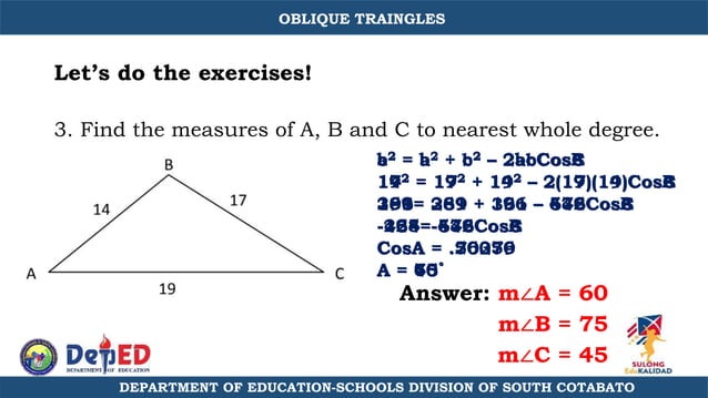 OBLIQUE TRIANGLES.pptx | Physics | Science