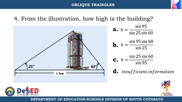OBLIQUE TRIANGLES.pptx | Physics | Science