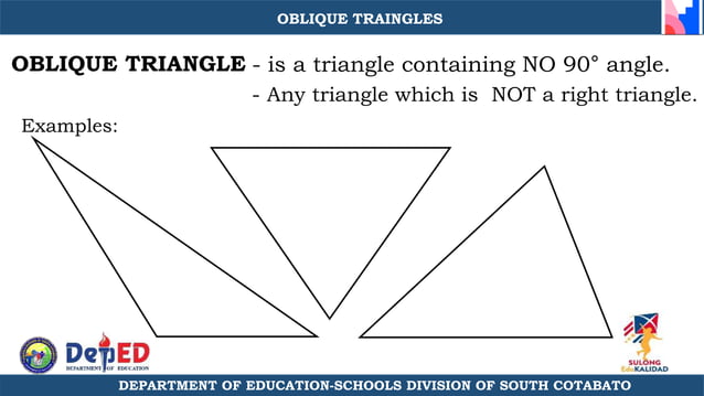 OBLIQUE TRIANGLES.pptx | Physics | Science