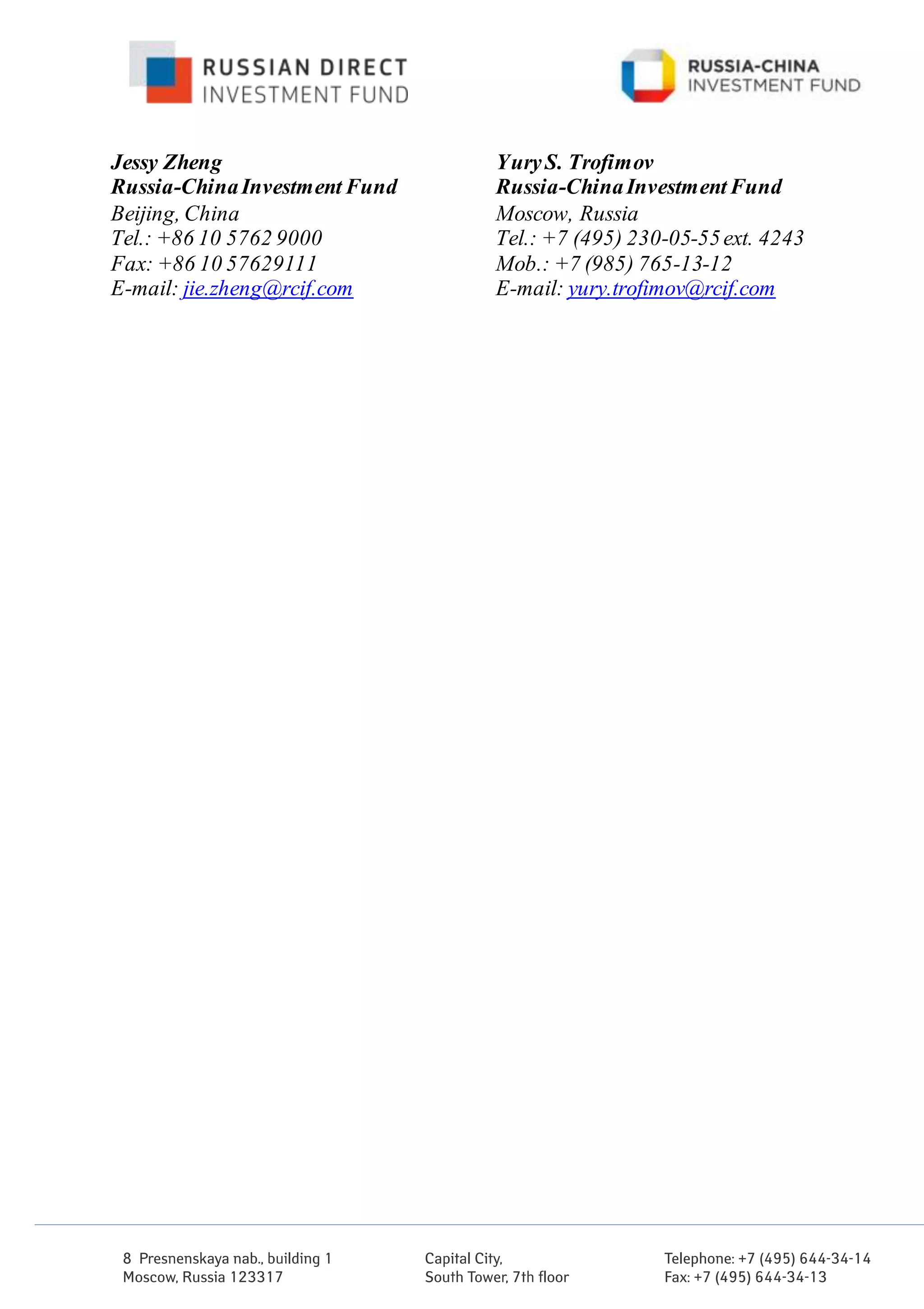 RDIF, RCIF and leading Middle Eastern investors to support the creation ...