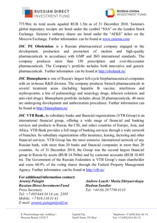 RDIF, RCIF and leading Middle Eastern investors to support the creation ...