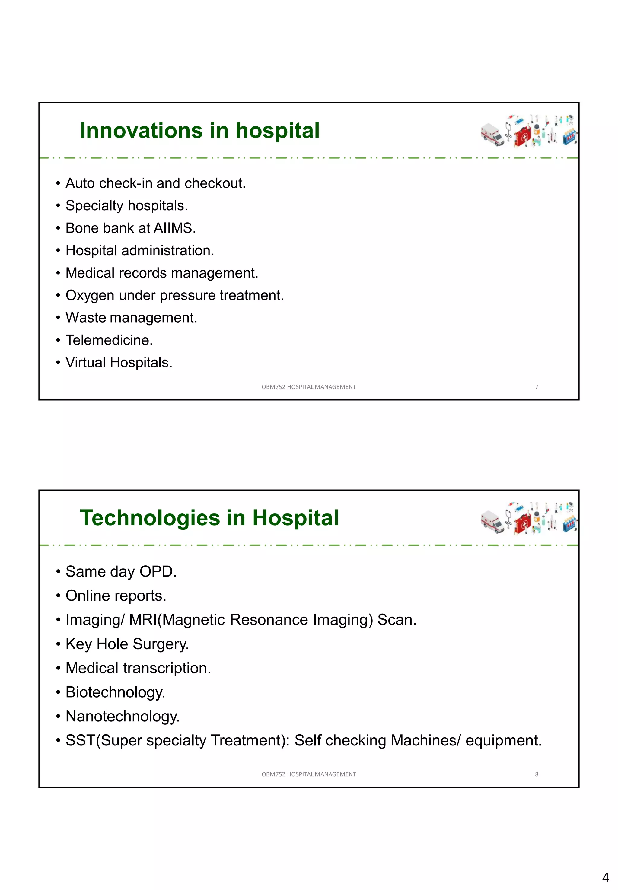 OBM752-Hospital Management Unit:1 | PDF