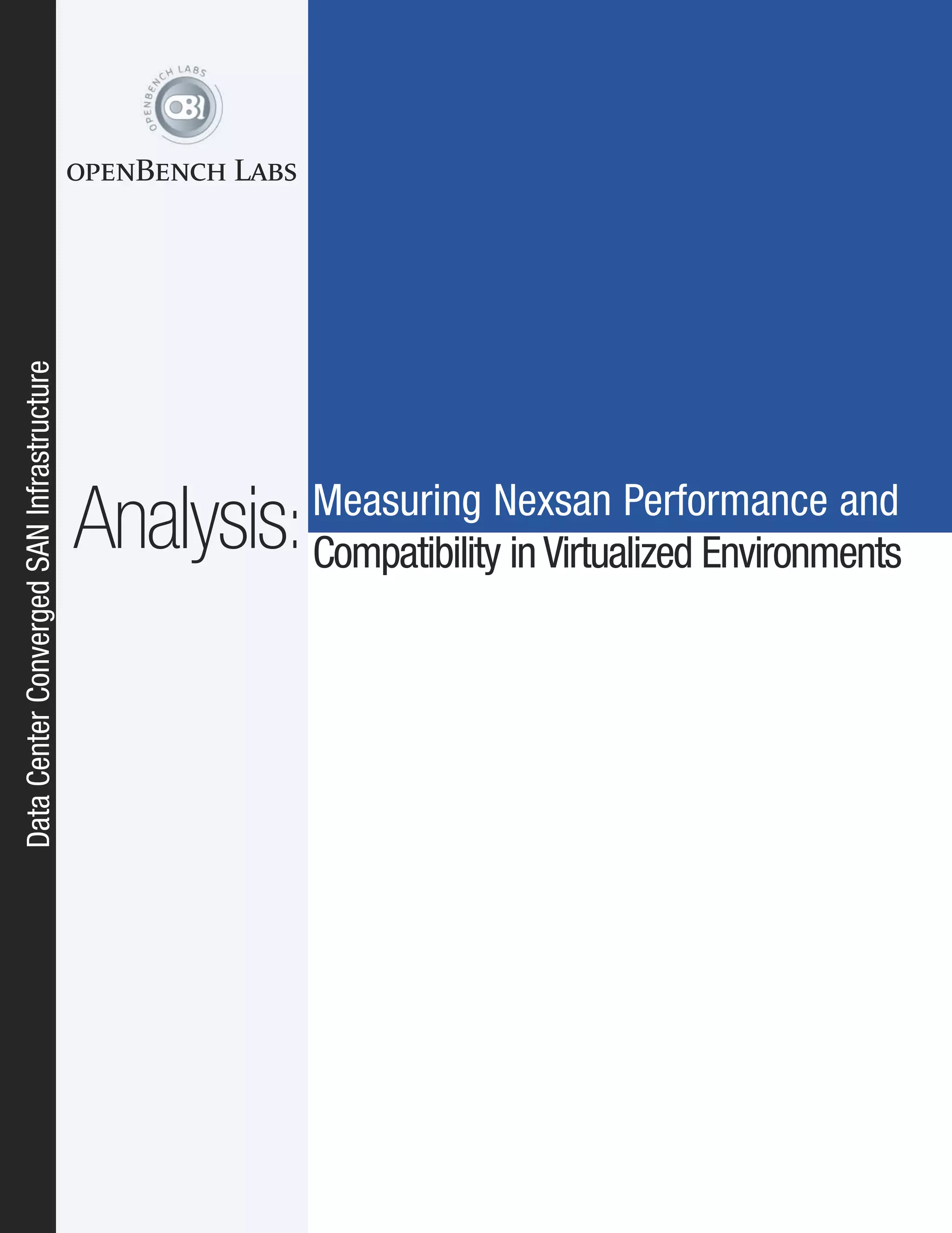 Measuring Nexsan Performance and Compatibility in Virtualized Environments | PDF