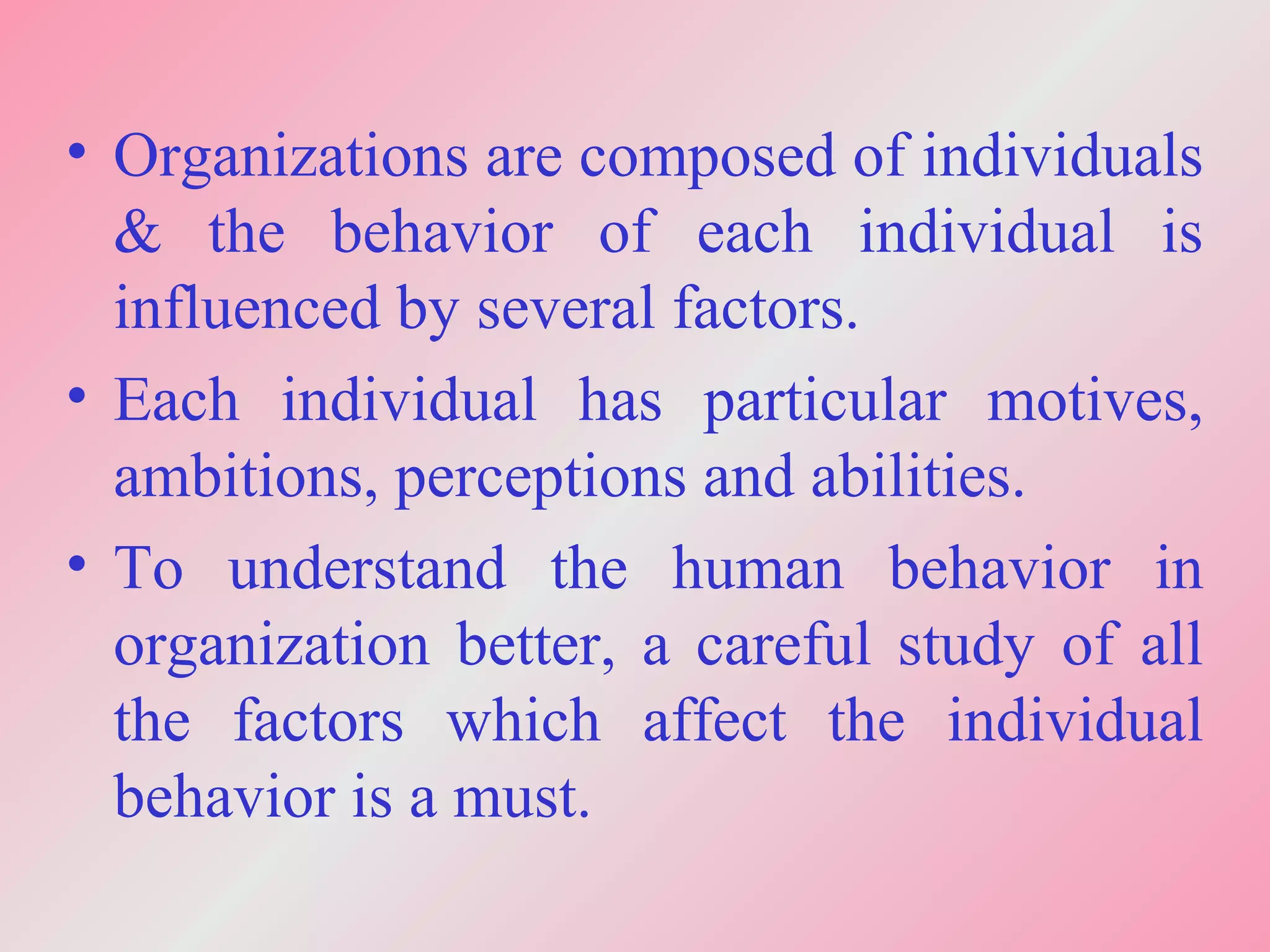 INDIVIDUAL BEHAVIOUR | PPT