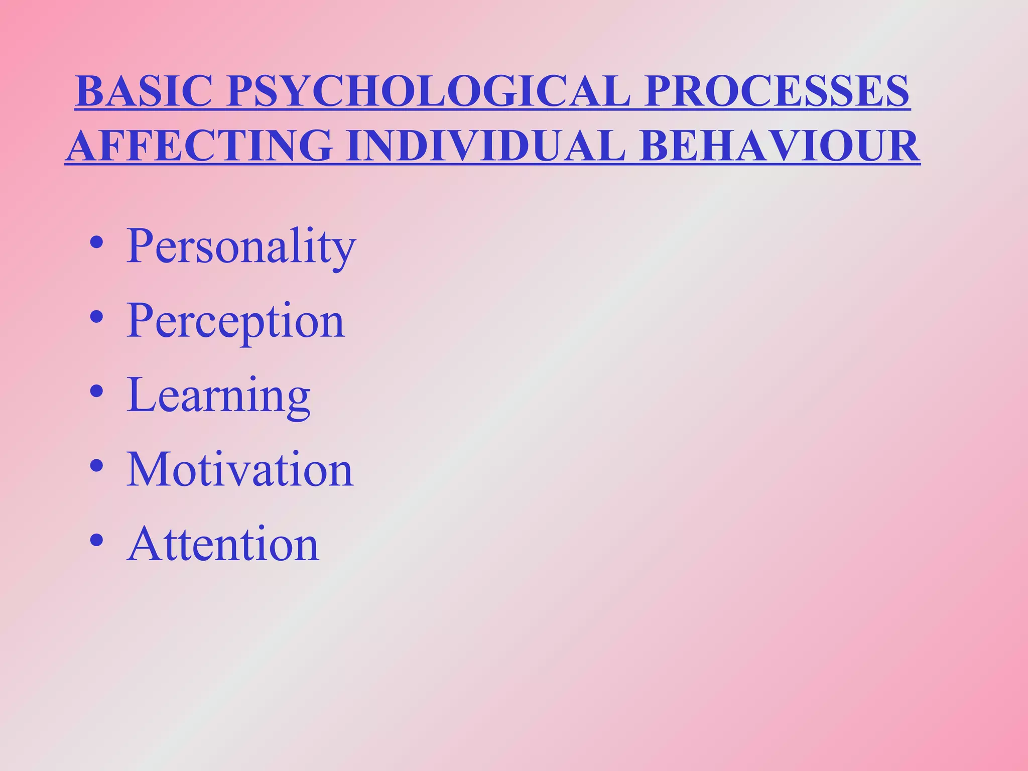 INDIVIDUAL BEHAVIOUR | PPT | Mental Health | Diseases and Conditions