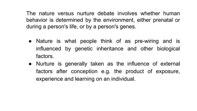 Nature vs Nature | PPTX | Genetics | Science
