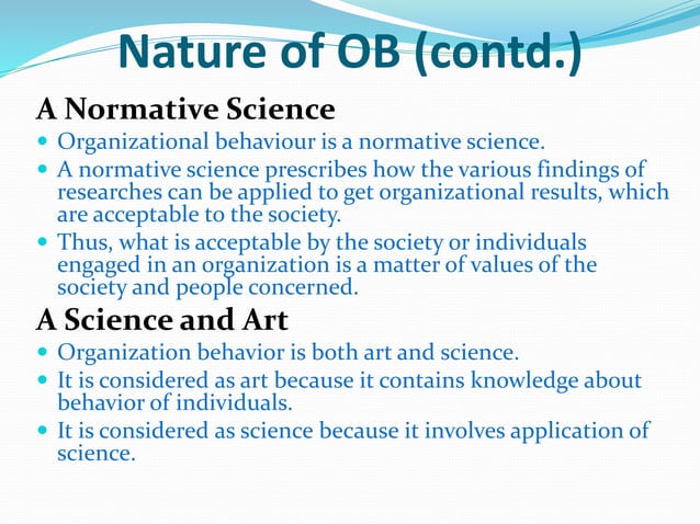 Organizational behaviour, nature & levels of organizational behaviour ...