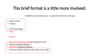 How to Brief a Legal Case | PPTX
