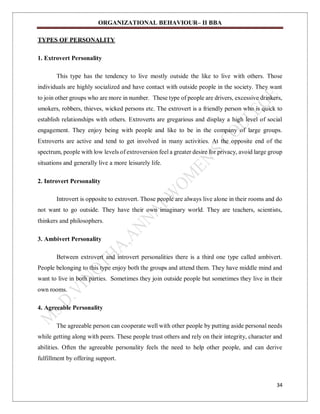 organisational Behaviour notes of BBA guys | PDF