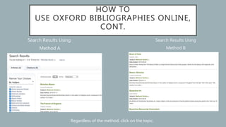 Oxford Bibliographies Online Instructional Presentation | PPTX