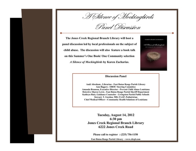 Oboc panel discussion flyer | PPT