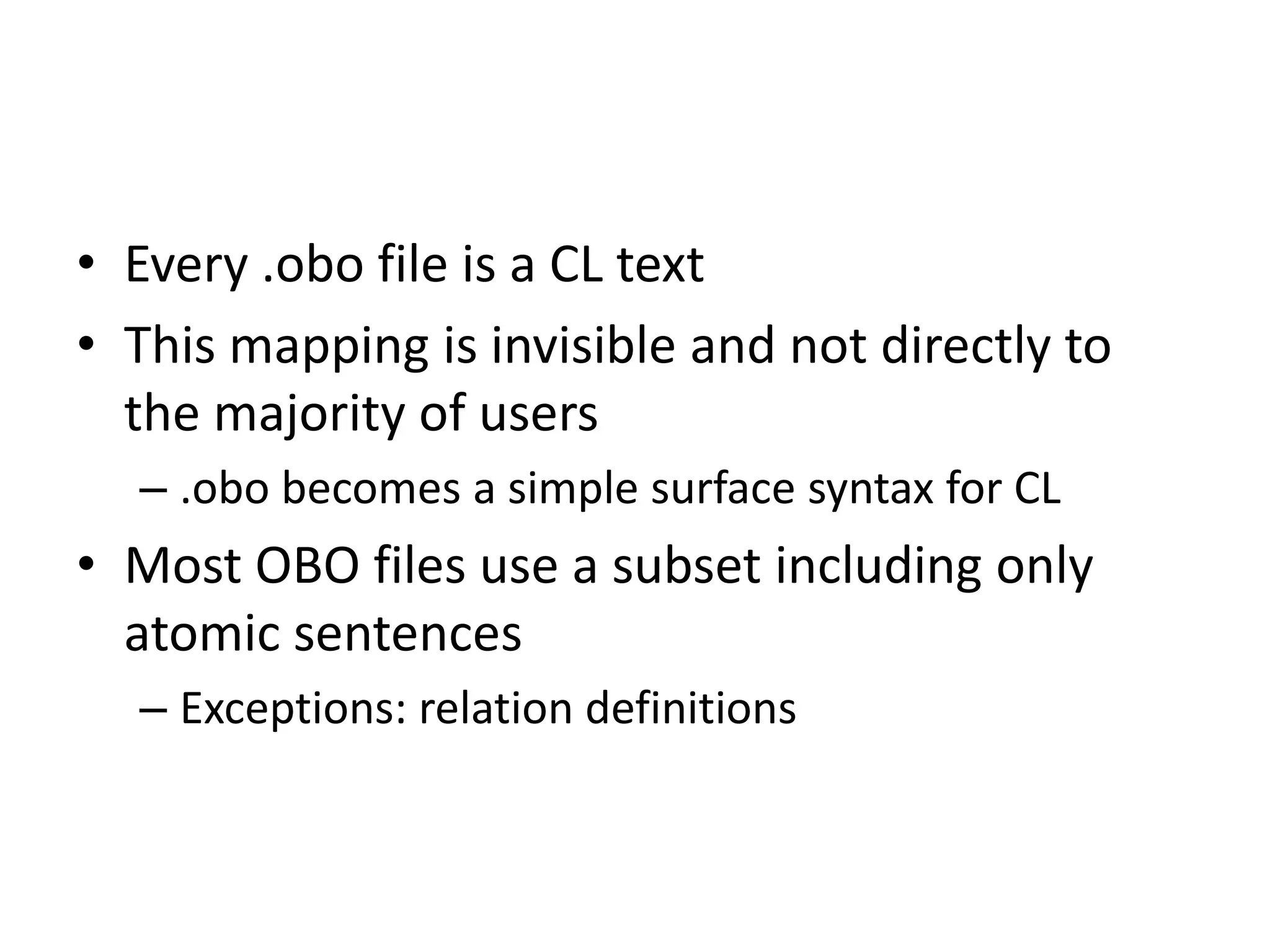 Obo and common logic | PPTX | Science