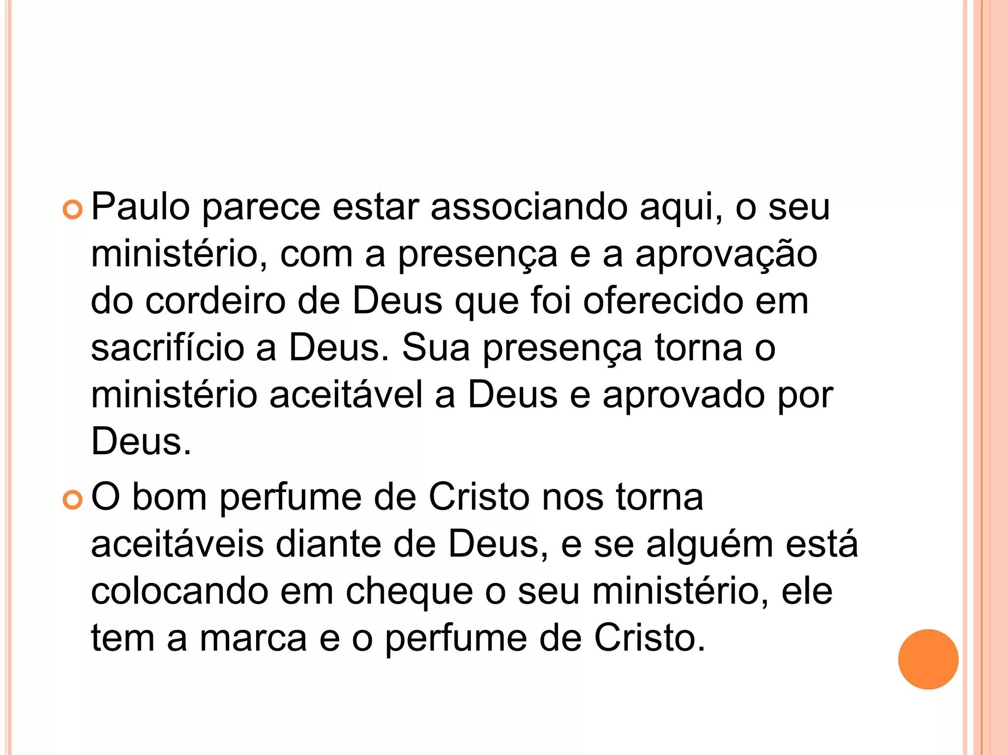 O Bom Perfume De Cristo | PPTX
