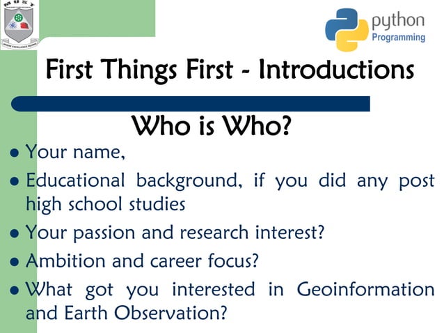 Obop 210 intro to python programming environment | PPT