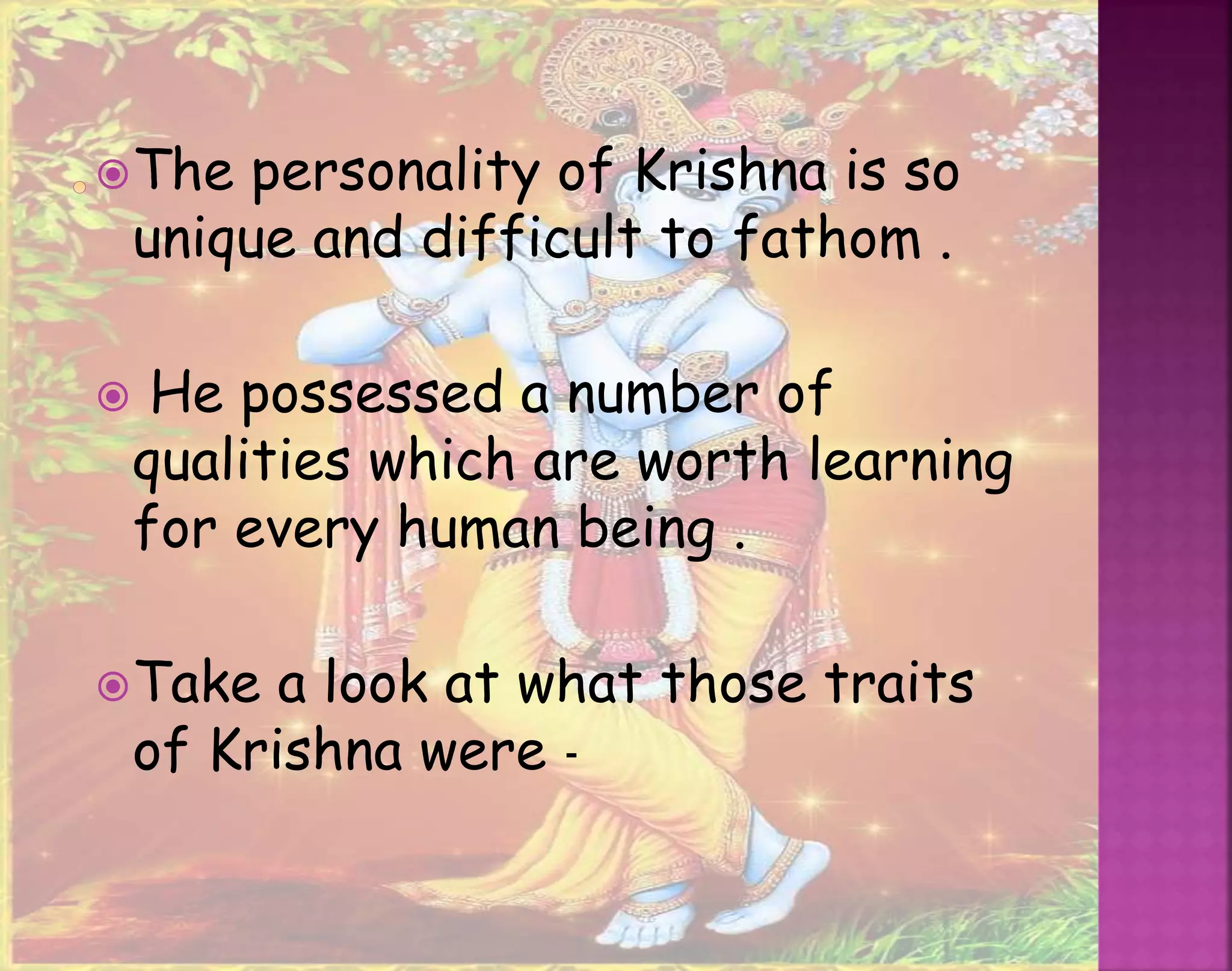 Lord Krishna Personality trait | PPTX