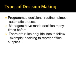 Decision Making In Management | PPTX