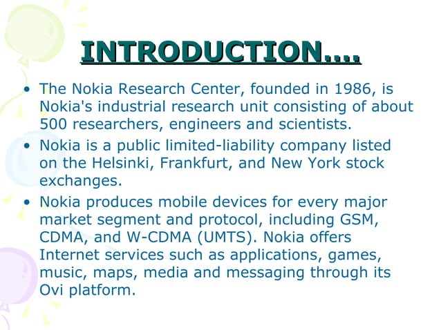 PRESENTATION ON NOKIA | PPT