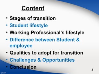 Transition from Student to Employeeship ppt | PPT