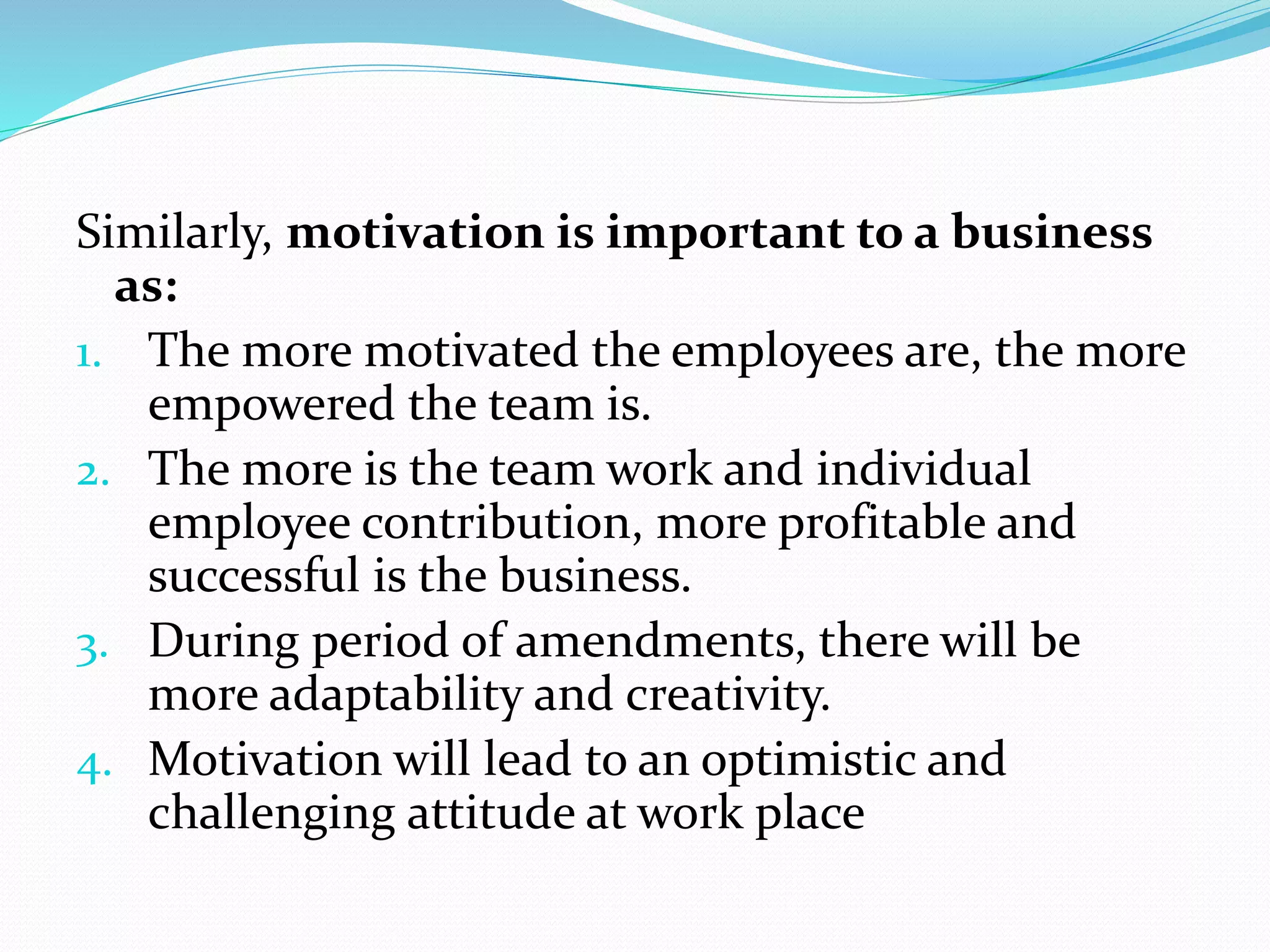 Ob ppt on motivation | PPTX