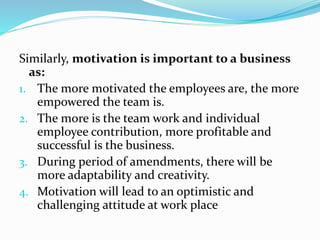 Ob ppt on motivation | PPTX