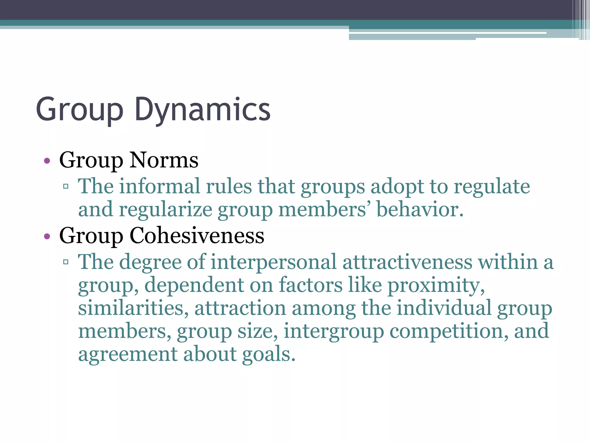 Group behaviour and Team work | PPTX