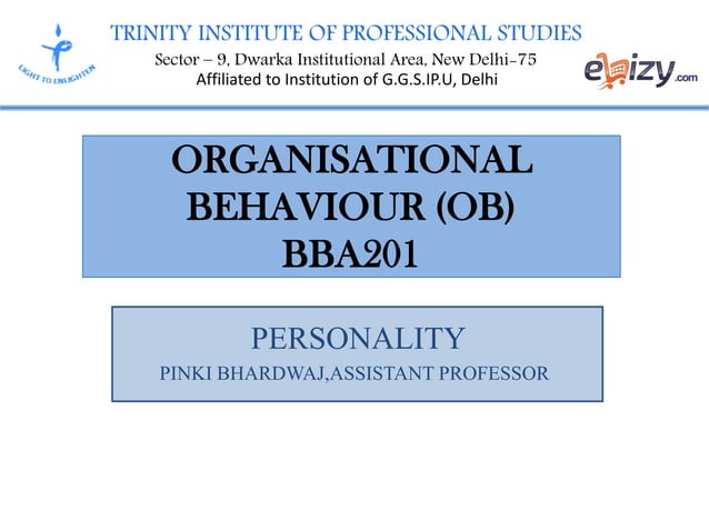 Personality and Organizational Behaviour | PDF