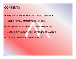 ORGANIZATIONAL BEHAVIOUR | PPT