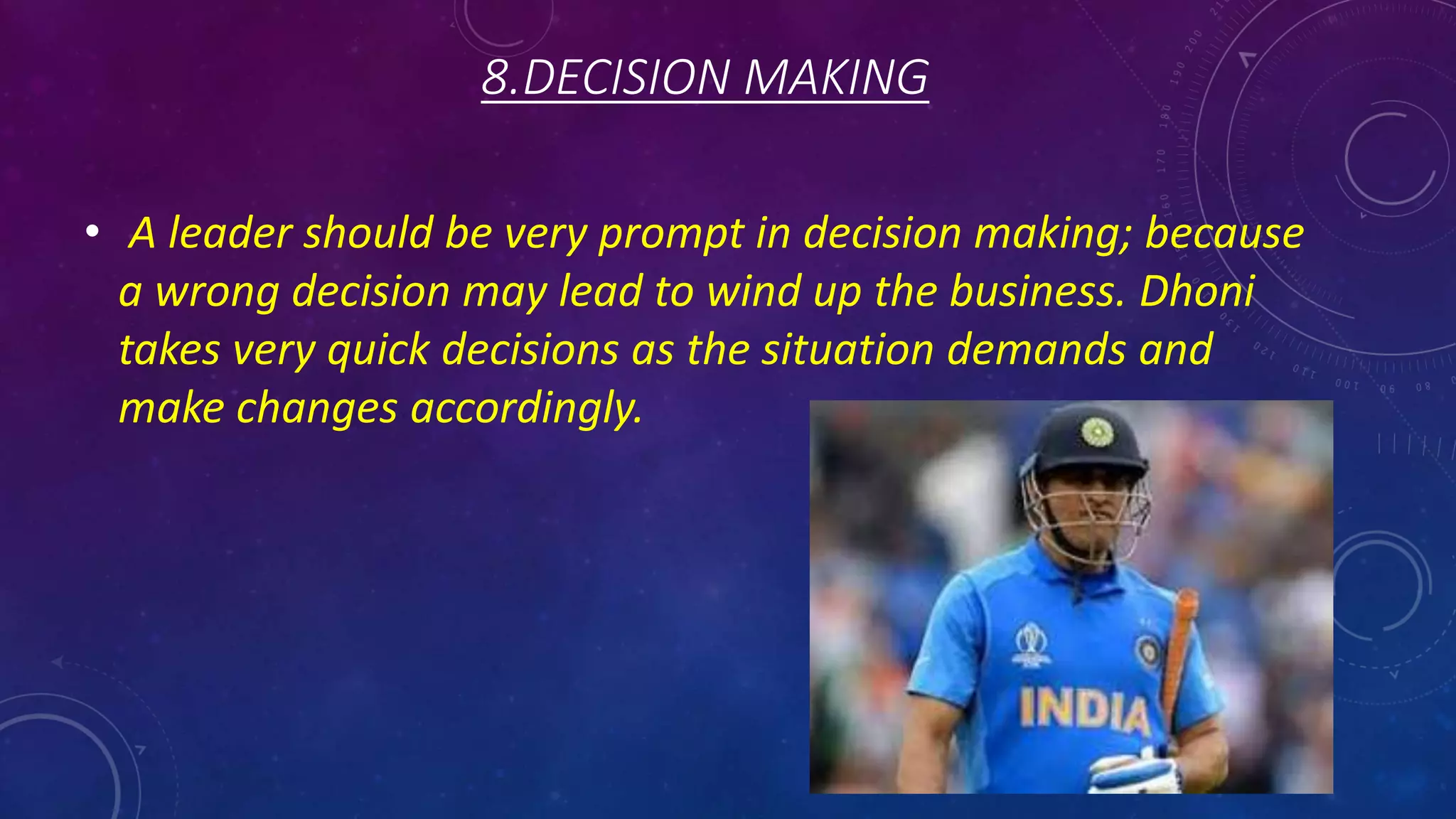 Leadership analysis with the reference to M.S dhoni | PPTX