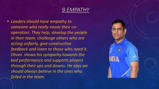 Leadership analysis with the reference to M.S dhoni | PPTX | Executive Leadership & Management ...