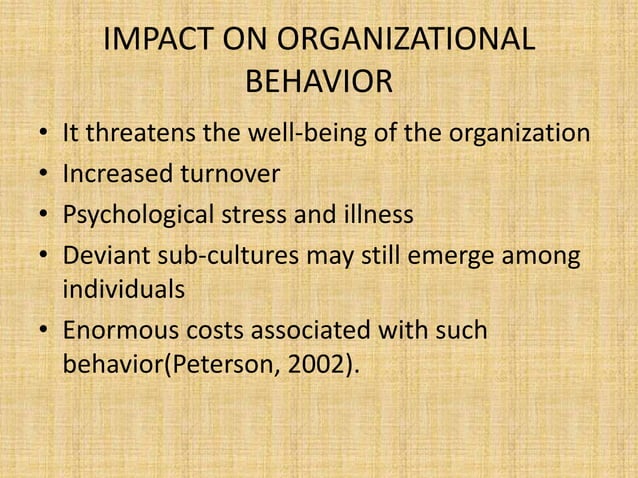 Deviant Organizational Behavior - Causes and Effects | PPTX