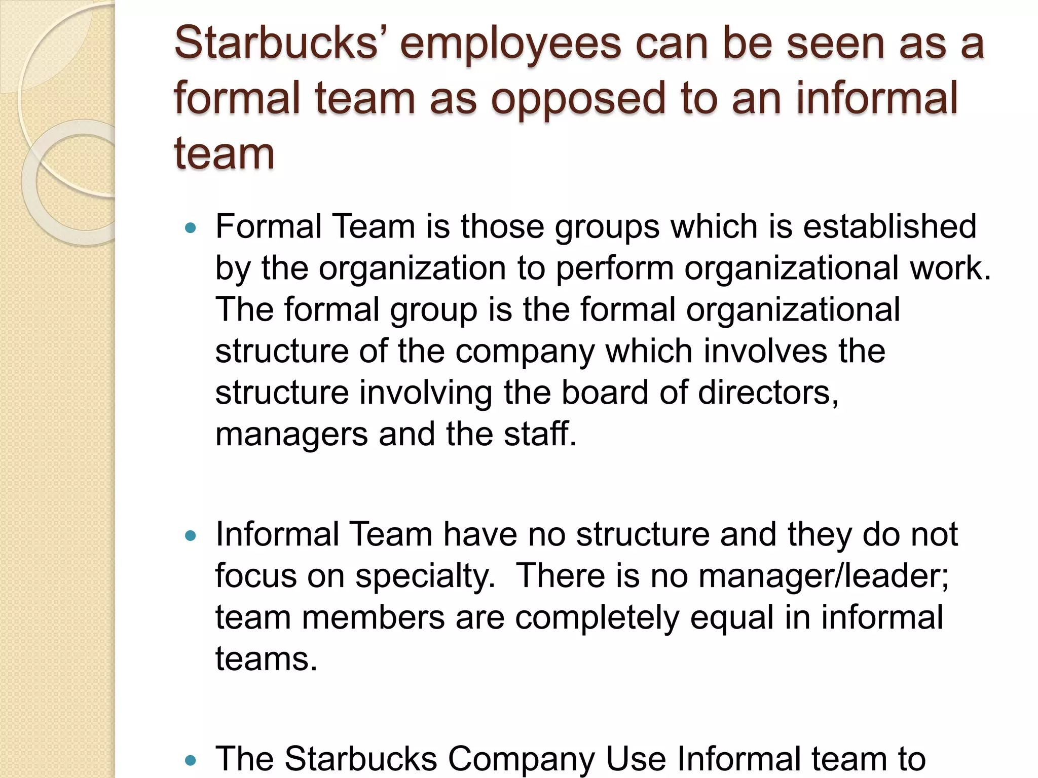 Starbucks Corporation: Motivation and Teamwork | PPTX