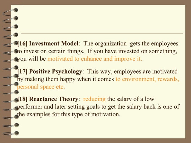 Organisation Behaviour - Early and Contemporary theories of motivation ...
