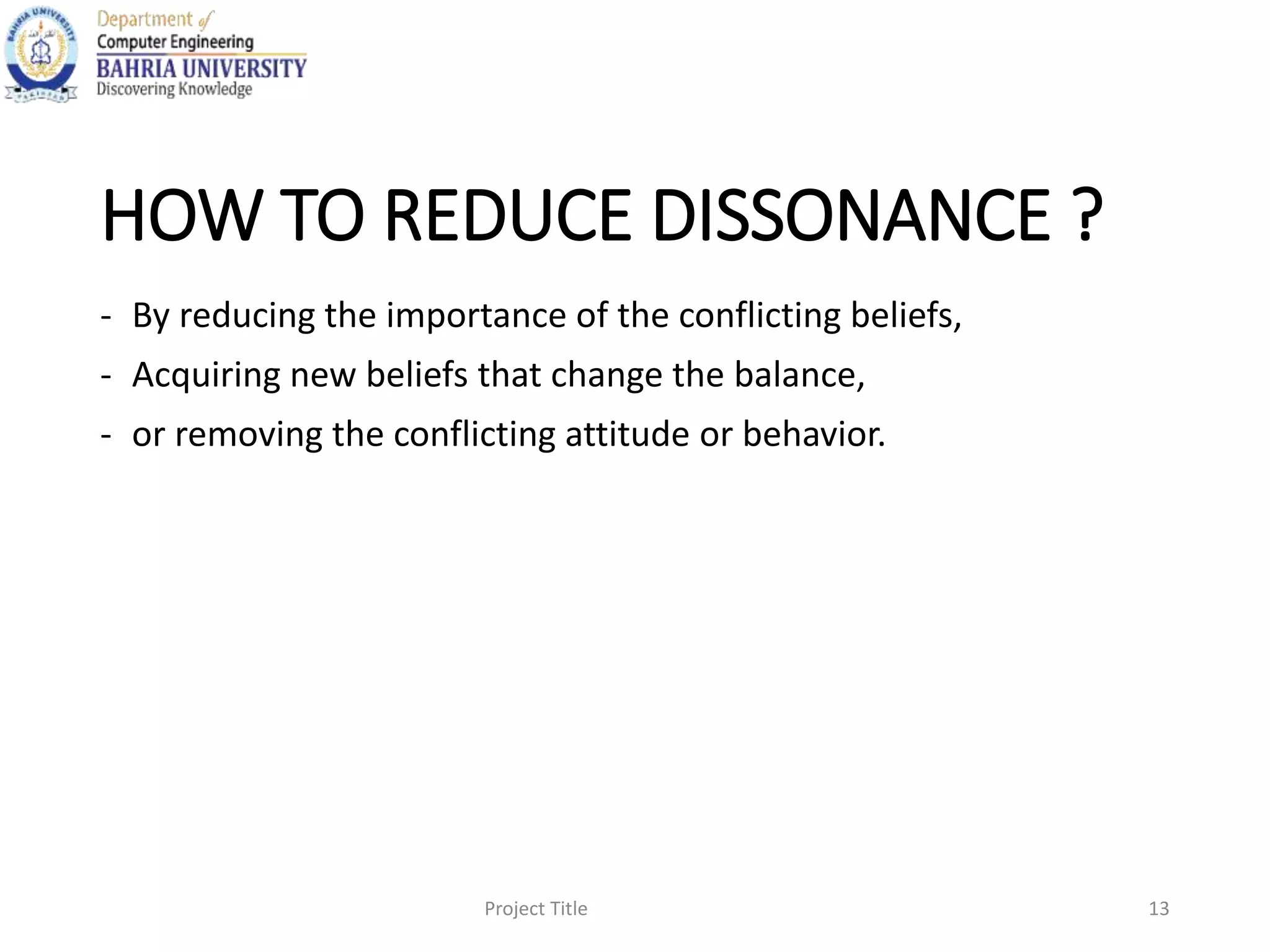 Cognitive Dissonance Theory | PPTX