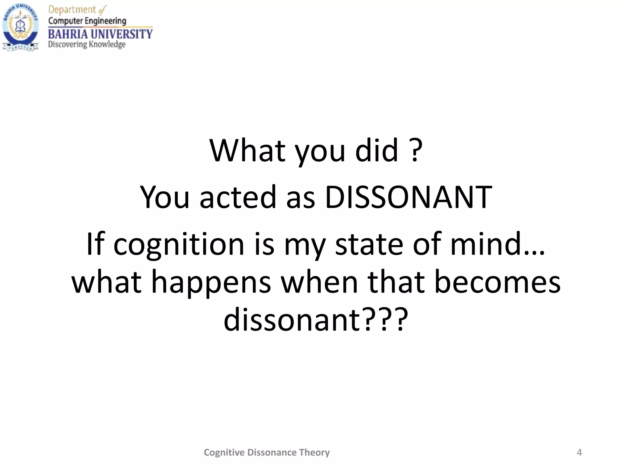 Cognitive Dissonance Theory | PPTX
